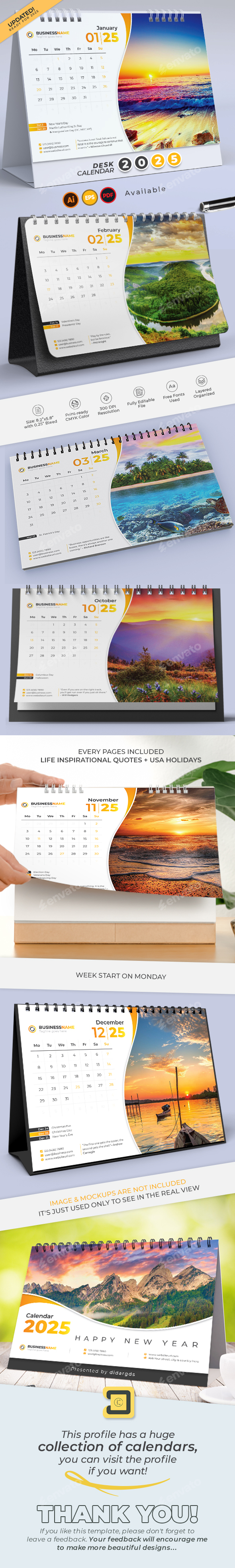 Calendar Templates & Designs from GraphicRiver