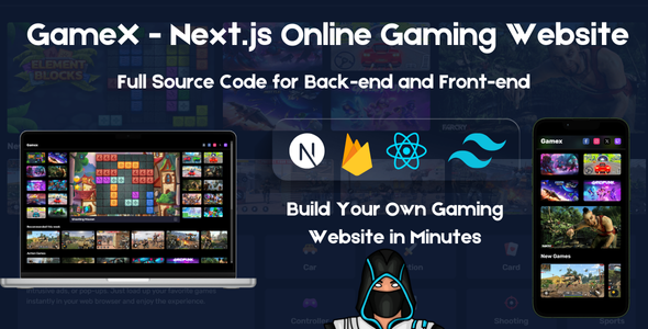 GameX - React Next.js HTML5 Web Game Site Frontend + Backend | Graphicfort