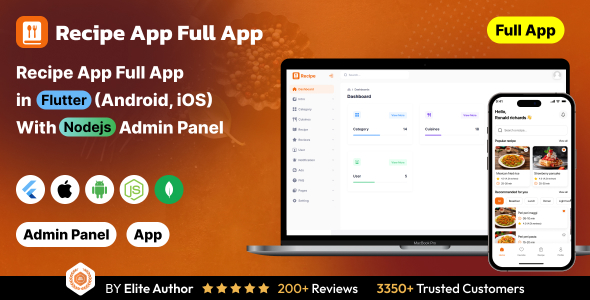 Recipe Full App in Flutter with NodeJs Backend | Cooking Guide App in ...