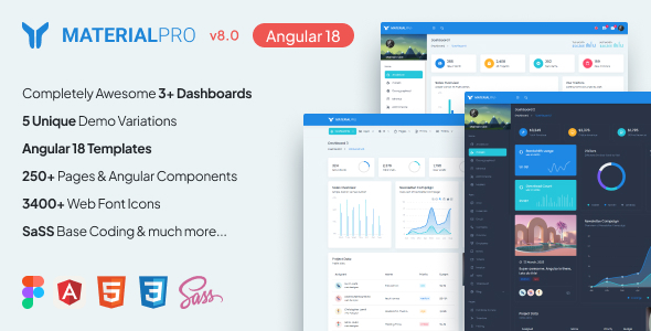 MaterialPro Angular 18 Admin Template | Graphicfort