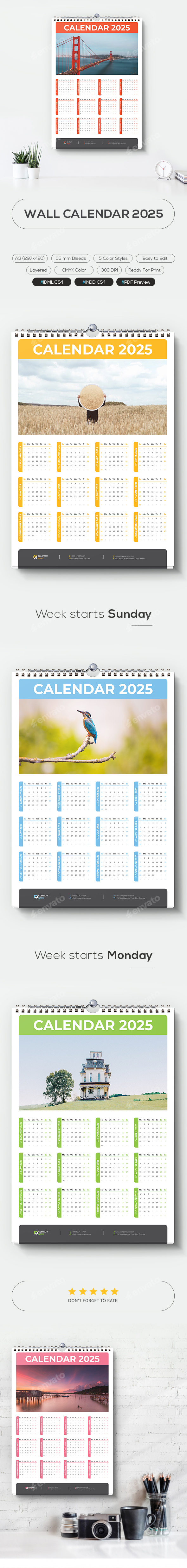 Calendar Templates & Designs from GraphicRiver