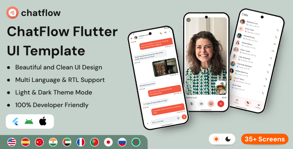 Chatflow Flutter Chat App Ui Template Graphicfort