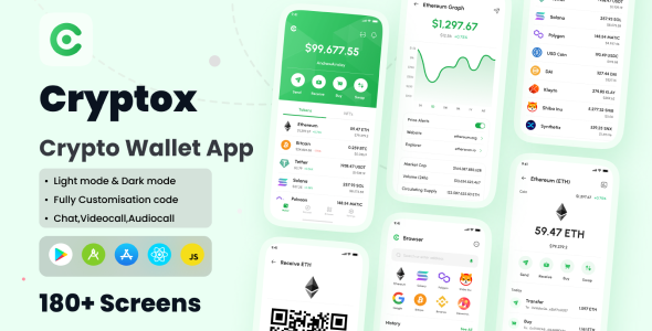 Cryptox - Crypto Wallet App React Native Expo Ui Kit | Graphicfort Cryptox - Crypto Wallet App React Native Expo Ui Kit | Graphicfort