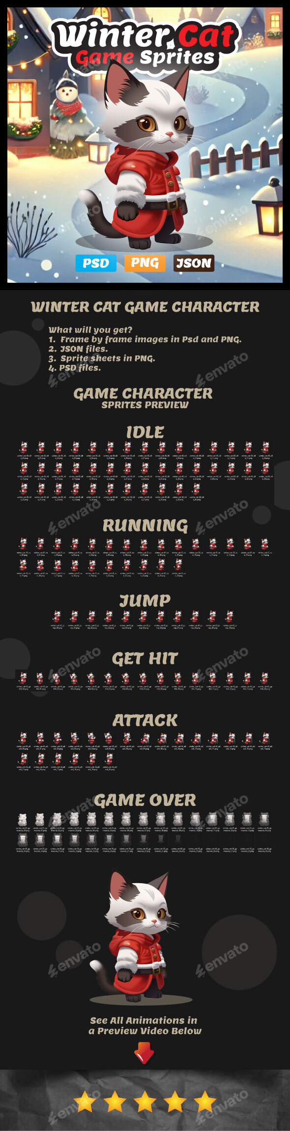 Cat 2D Game Assets from GraphicRiver
