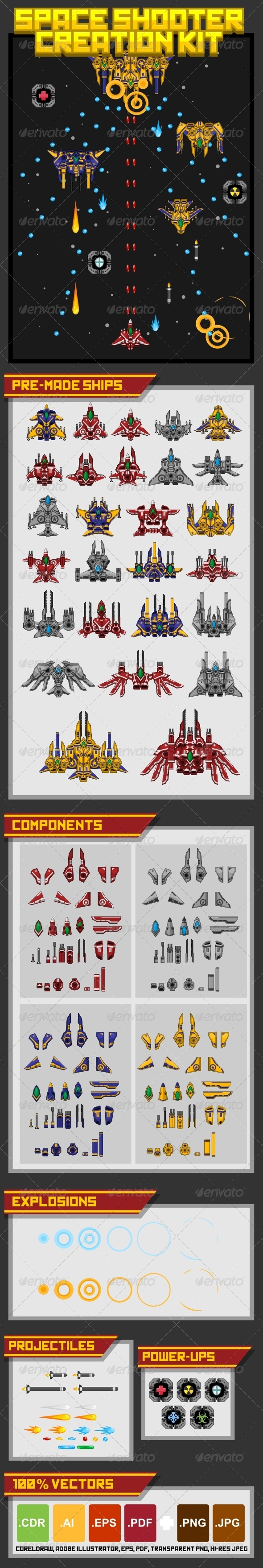 2D Game Sprites & Sheet Templates from GraphicRiver