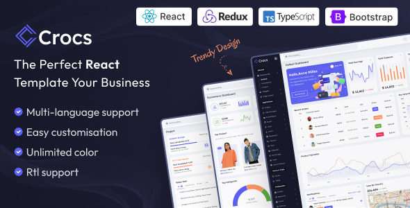 Crocs React Js Admin Dashboard Template Graphicfort