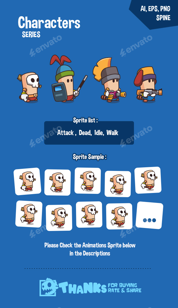 Game Sprites & Sheet Templates from GraphicRiver