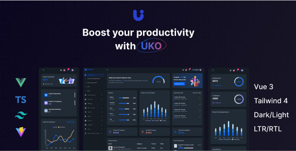 UKO - Vue 3 and Tailwind 4 Admin Dashboard Template | Graphicfort UKO - Vue 3 and Tailwind 4 Admin Dashboard Template | Graphicfort