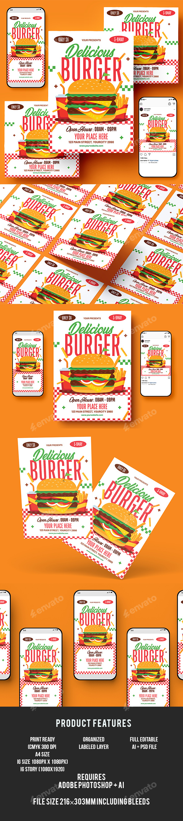 Burger Graphics, Designs & Templates | GraphicRiver