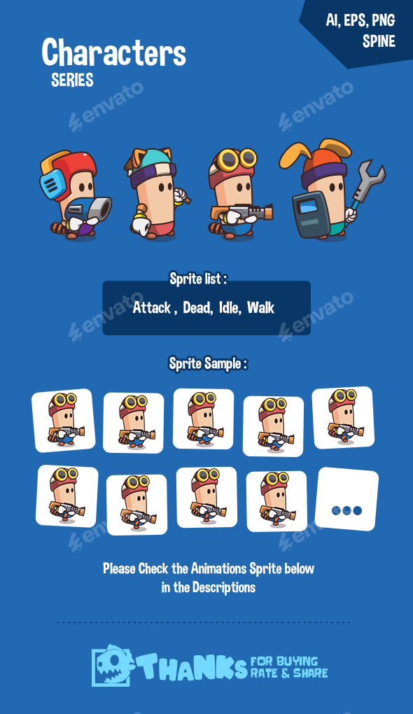 Game Sprites & Sheet Templates from GraphicRiver