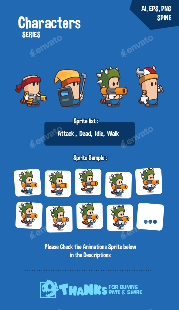 Game Sprites & Sheet Templates from GraphicRiver