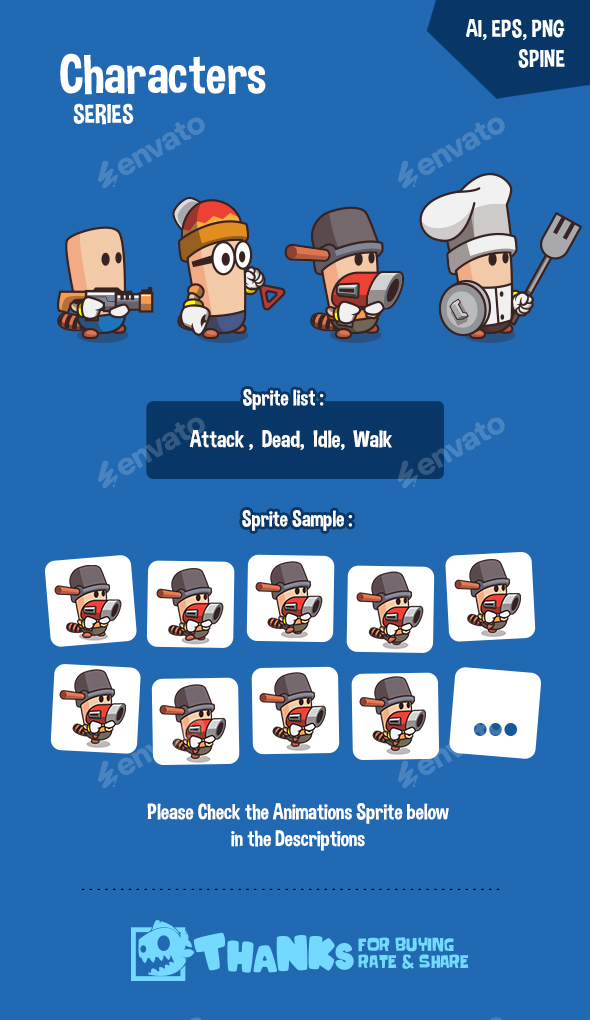 Game Sprites & Sheet Templates from GraphicRiver