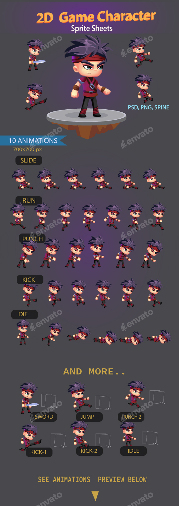 Game Sprites & Sheet Templates from GraphicRiver