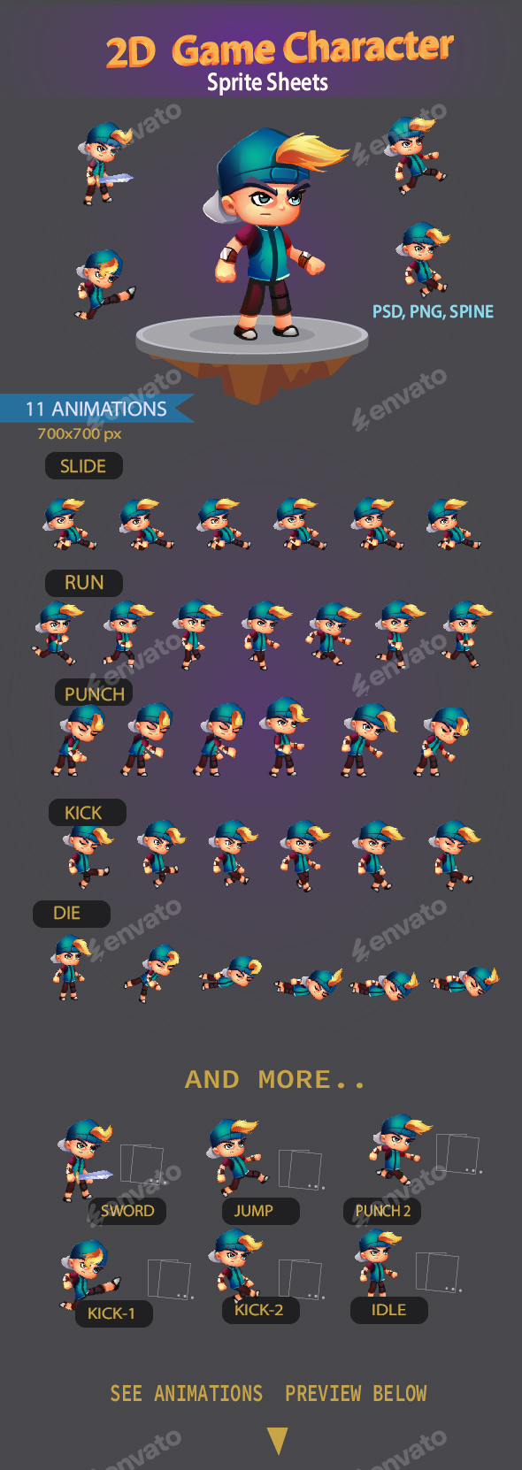 Game Sprites & Sheet Templates from GraphicRiver