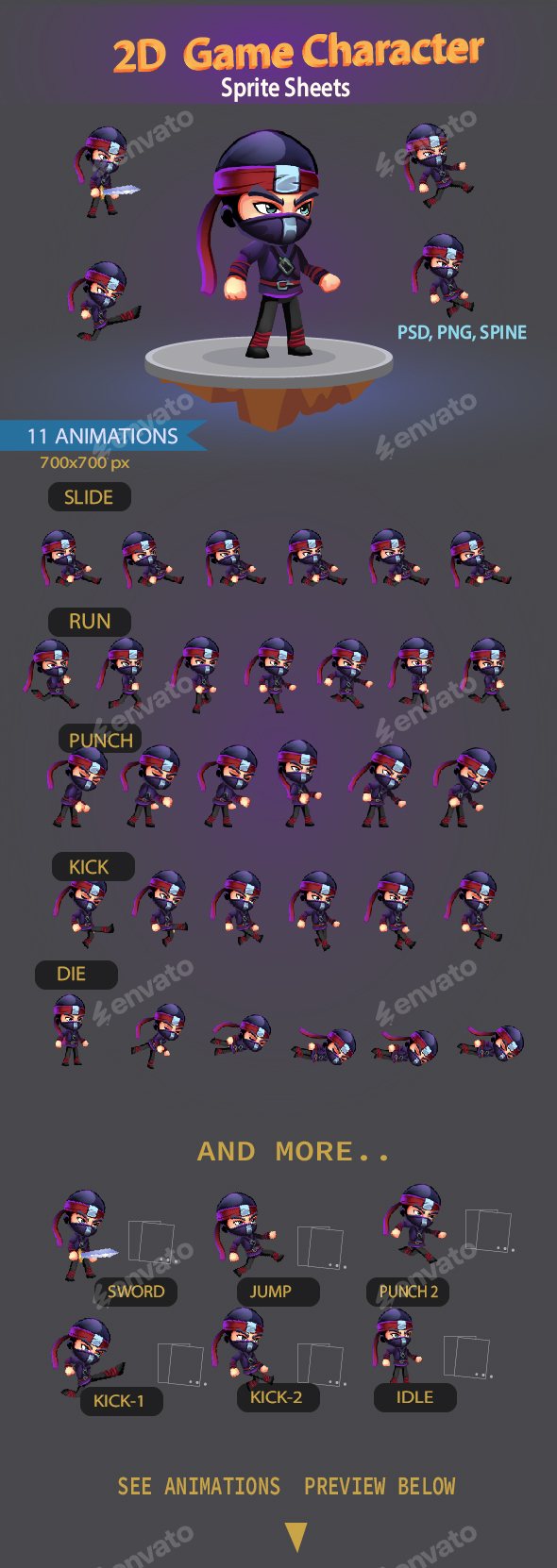 Game Sprites & Sheet Templates from GraphicRiver