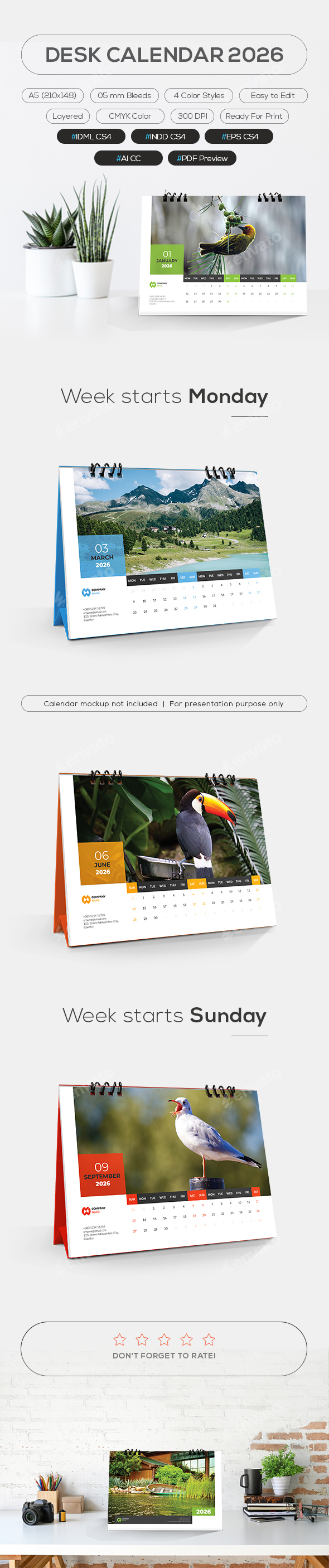 Calendar Templates & Designs from GraphicRiver