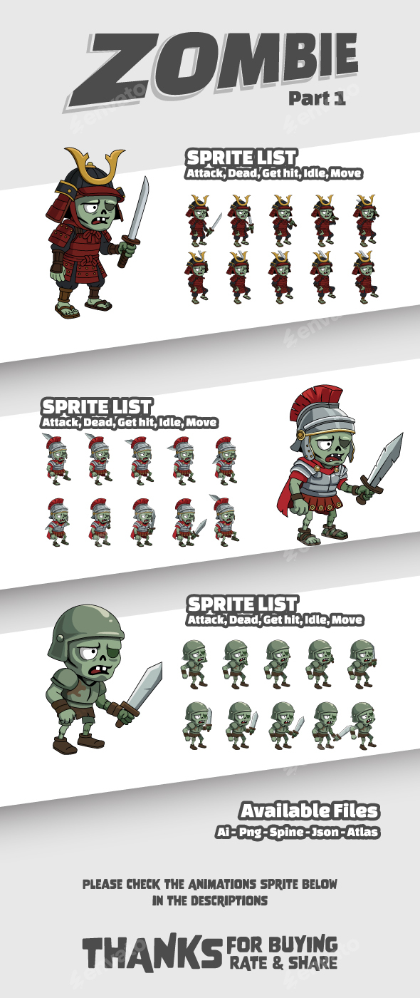 Zombie 2D Game Assets from GraphicRiver