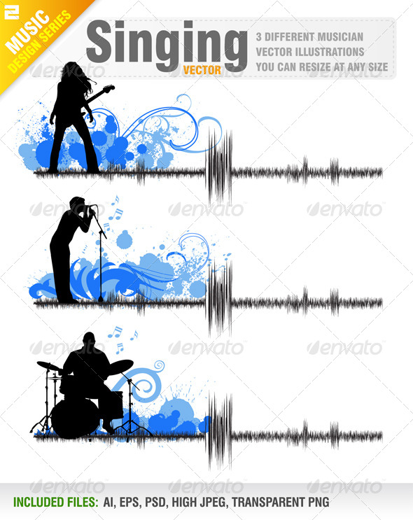 Singing Graphics, Designs & Templates | GraphicRiver