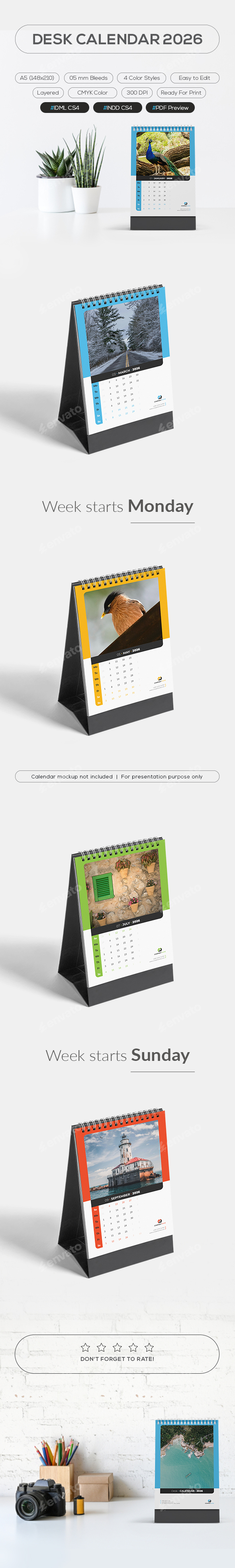 Calendar Templates & Designs from GraphicRiver