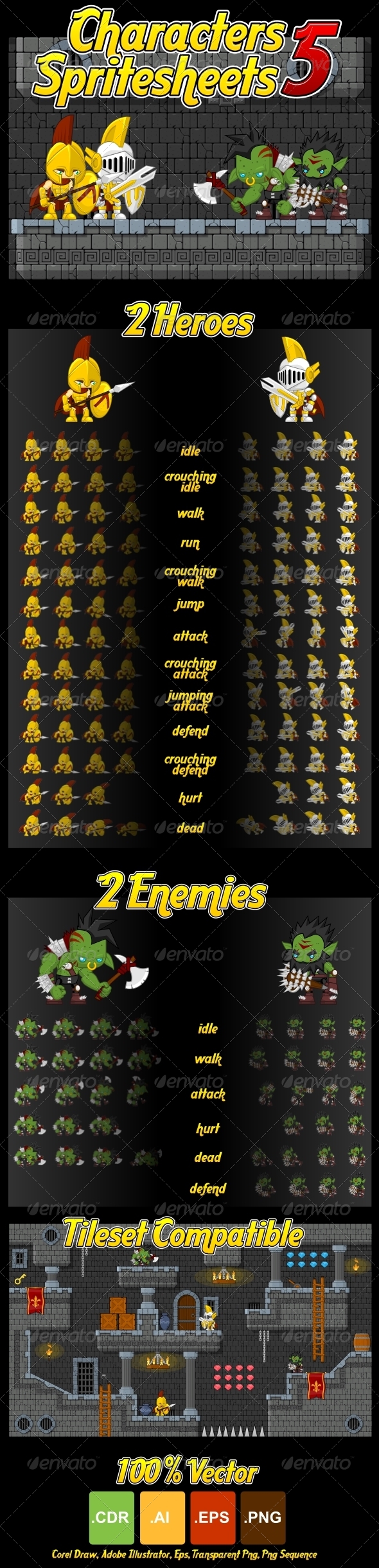 Rpg Game Sprites & Sheet Templates from GraphicRiver
