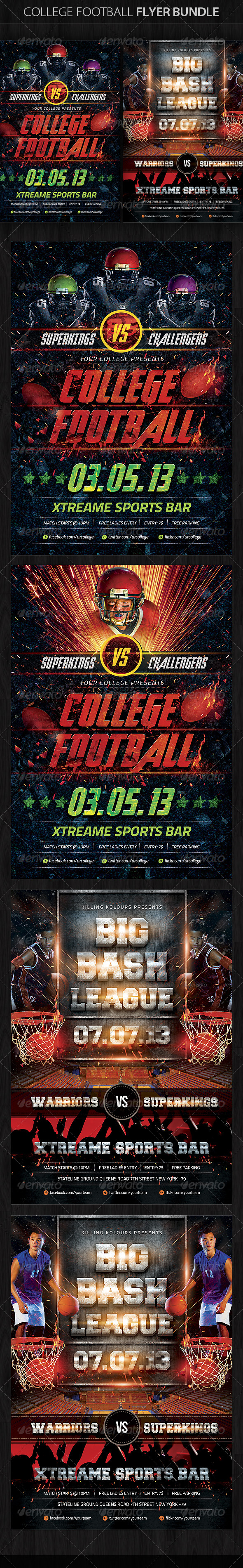 College Football Graphics, Designs & Templates