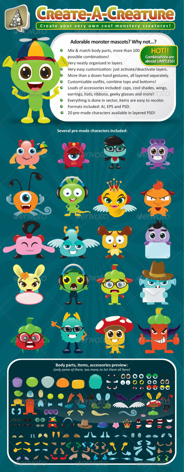 Creature Graphics, Designs & Templates | GraphicRiver