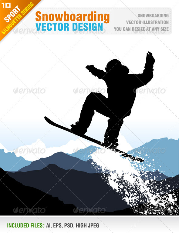 Snowboarding Template Graphics, Designs & Templates