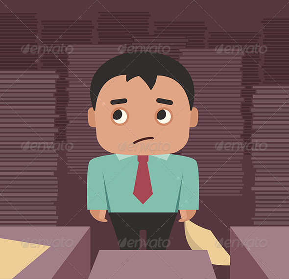 Overwhelmed Cartoon Graphics, Designs & Templates