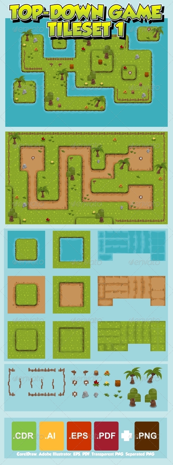 Top-down Sprite Sheet Game Assets from GraphicRiver