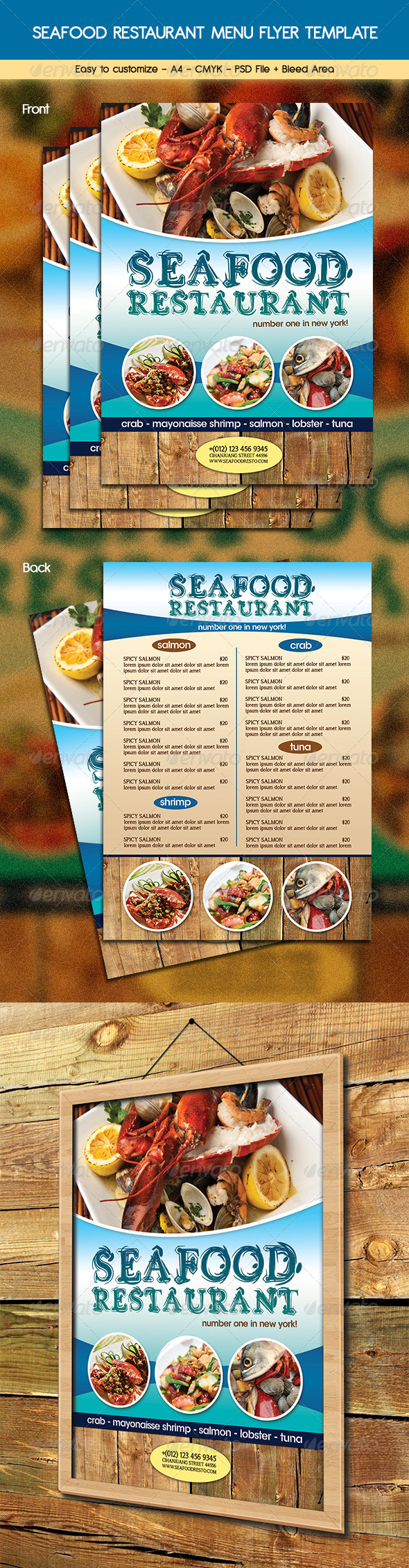 Seafood Flyer Graphics, Designs & Templates from GraphicRiver