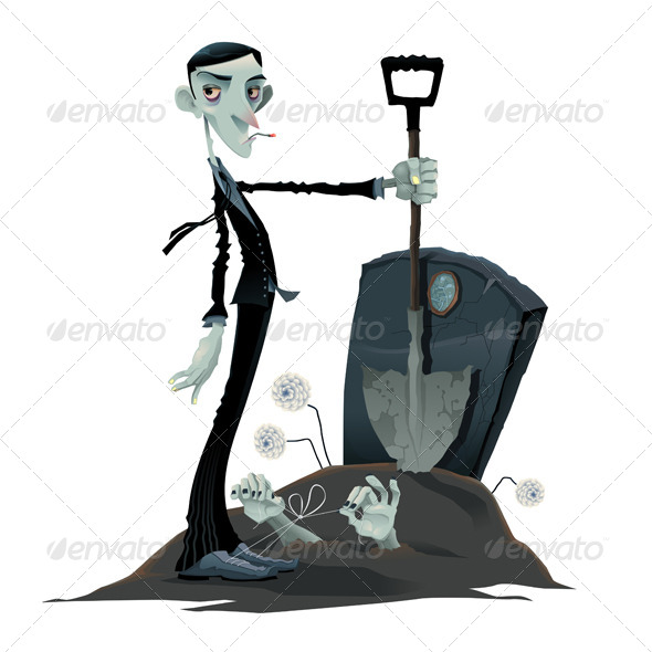 Undertaker Cartoon Graphics, Designs & Templates