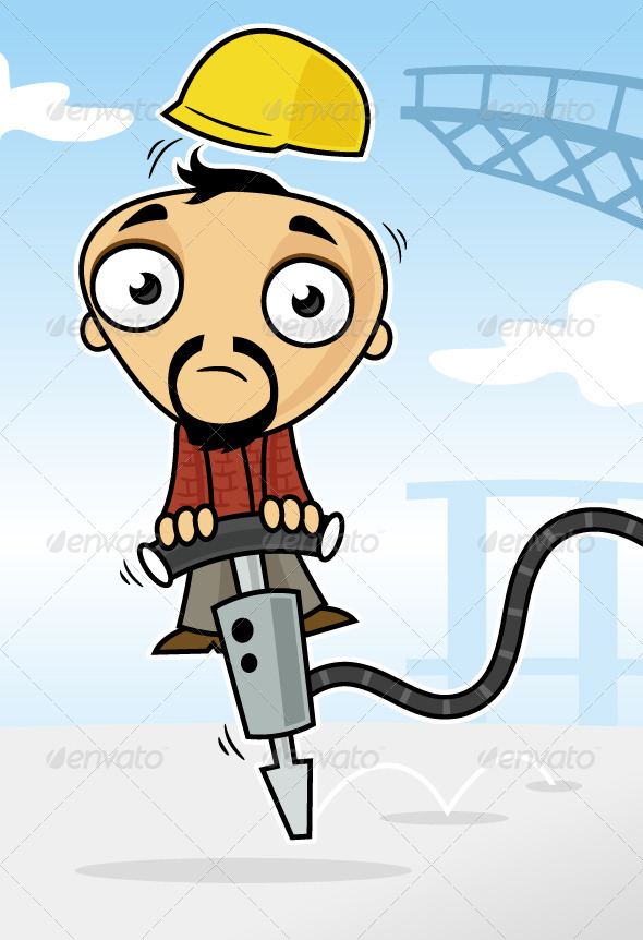 Jackhammer Cartoon Graphics, Designs & Templates