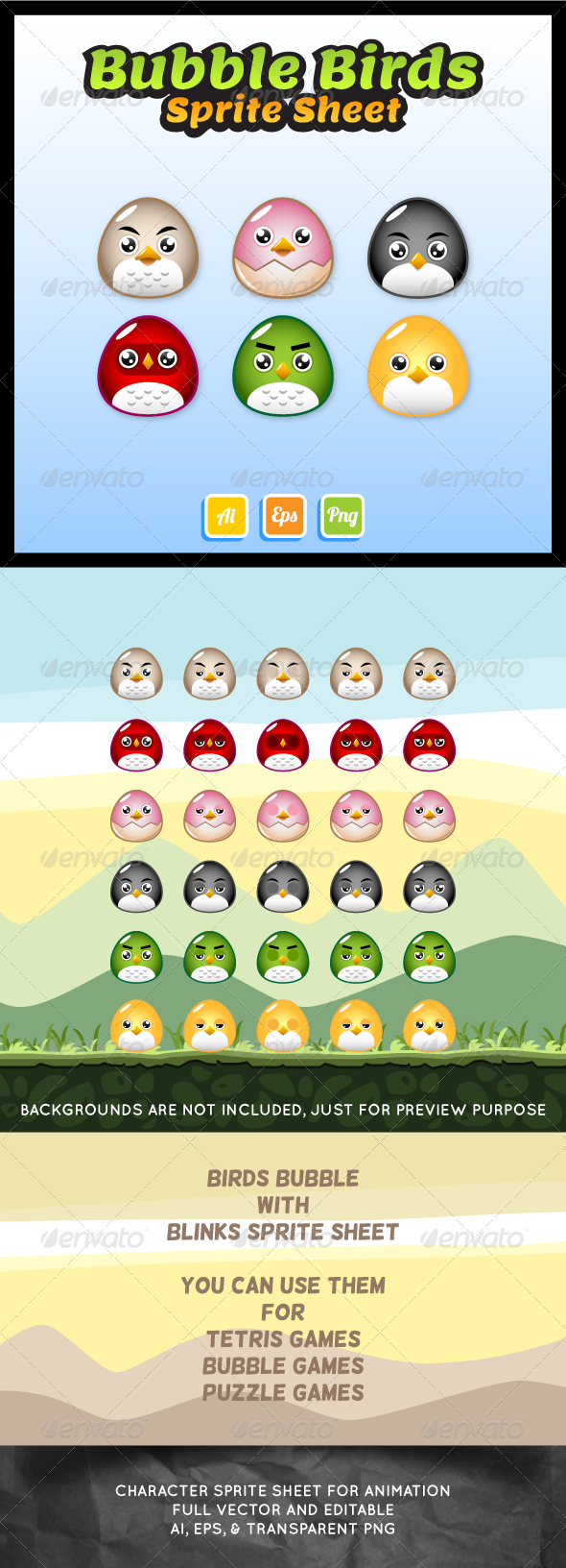 Bubble Sprite Sheet Graphics, Designs & Templates