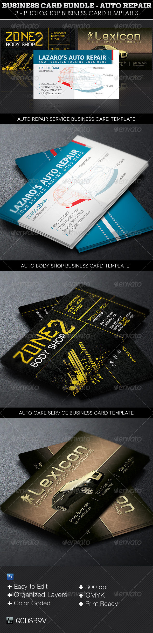 Auto Business Card Templates & Designs from GraphicRiver