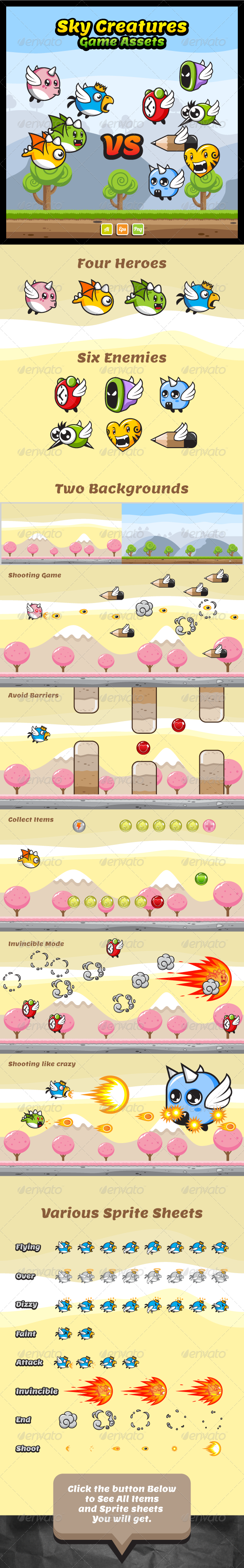 Game Sprites & Sheet Templates from GraphicRiver