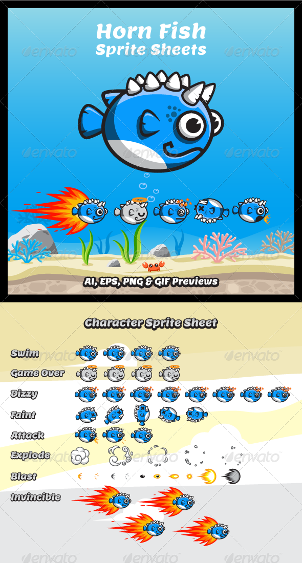 Fishing 2D Game Assets from GraphicRiver