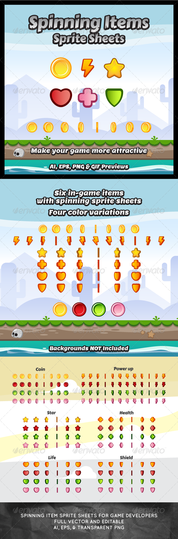 Game Sprites & Sheet Templates from GraphicRiver