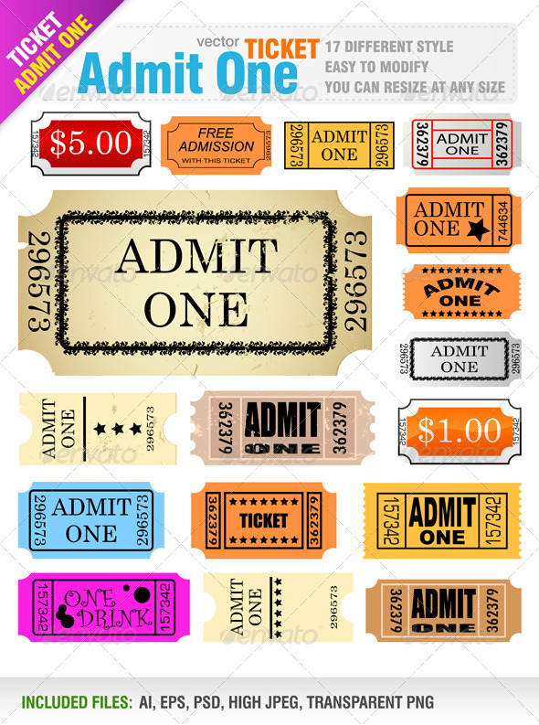 Ticket Graphics, Designs & Templates | GraphicRiver