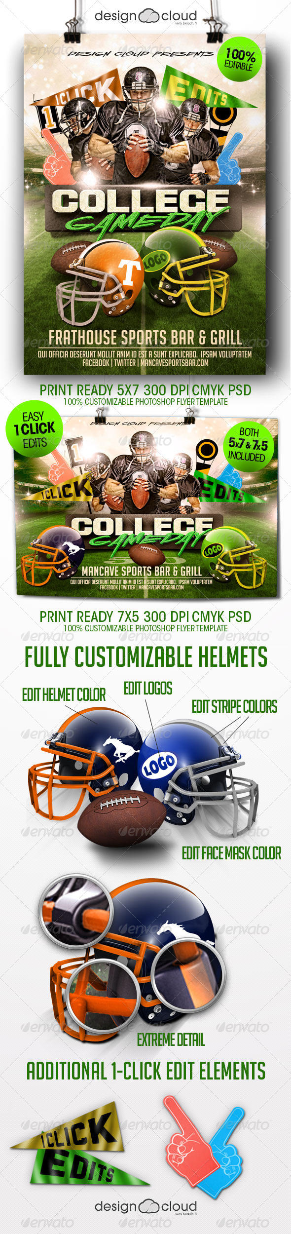 College Football Graphics, Designs & Templates
